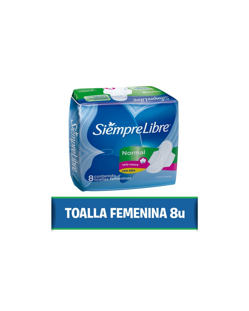 SIEMPRE LIBRE - Normal Con Alas Suave x 8 Unidades