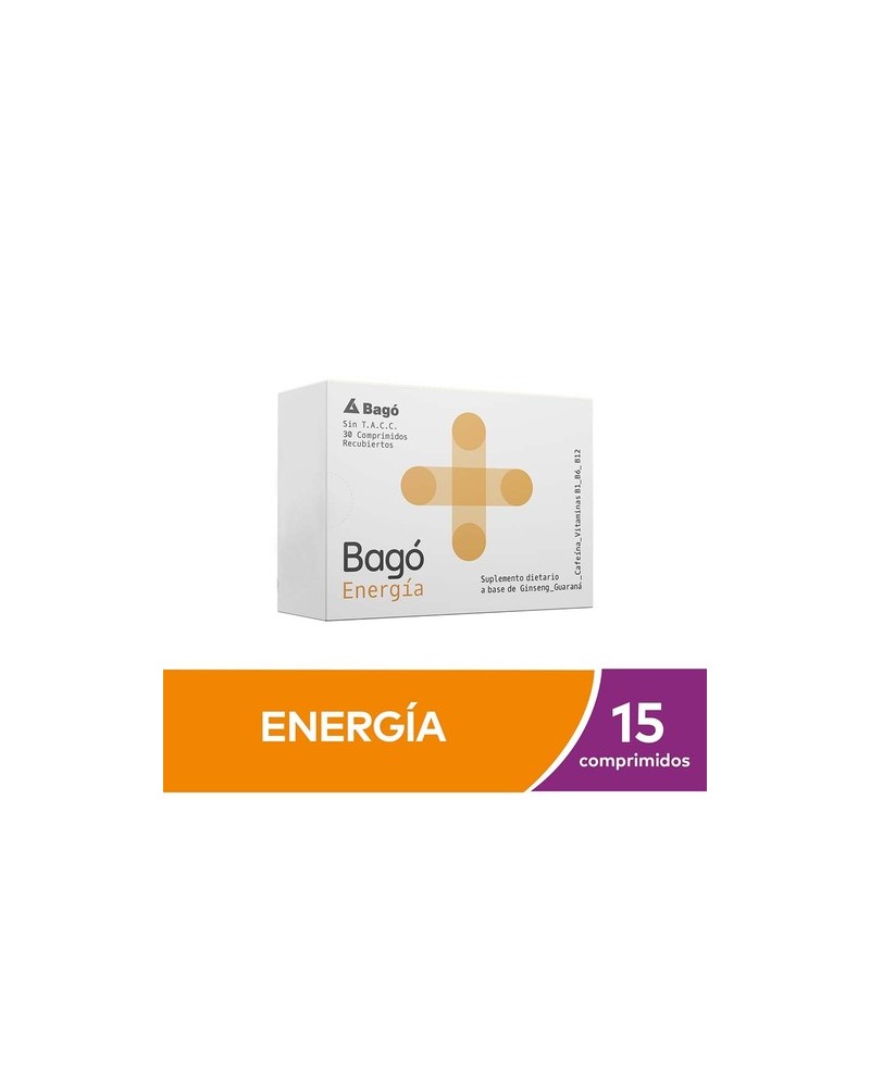 BAGÓ+ - Suplemento Vitamínico Energía x 15 Comprimidos